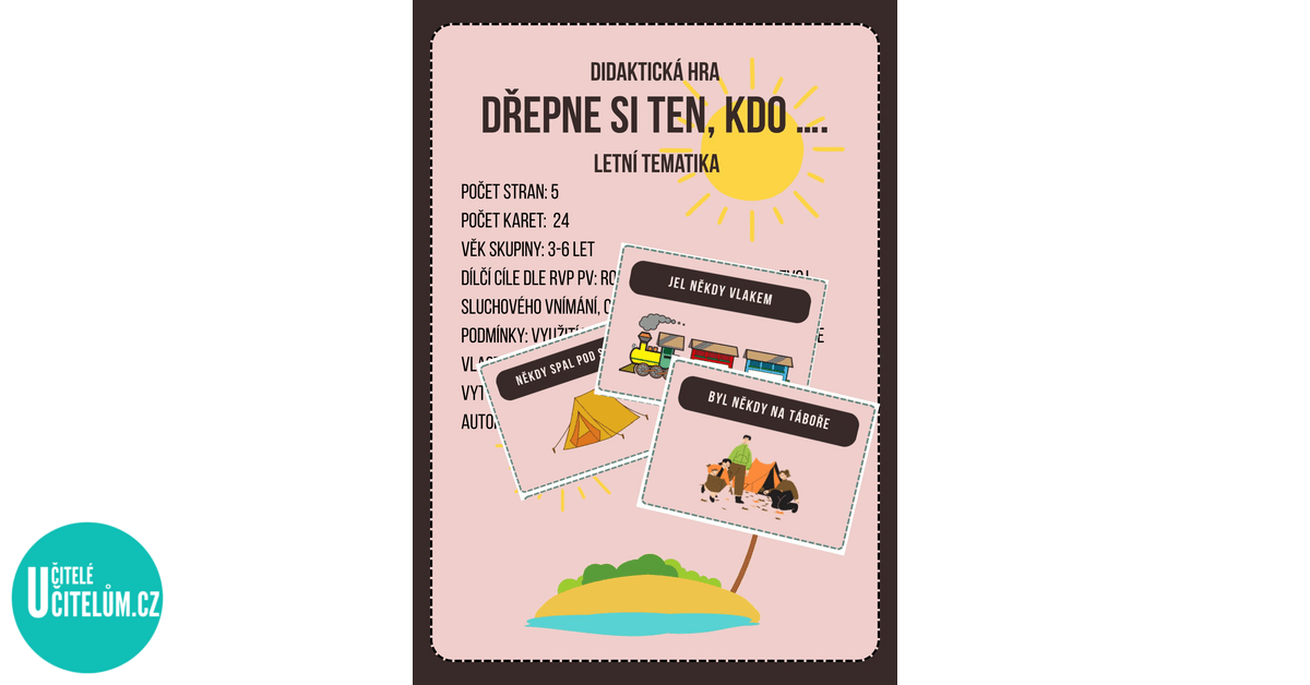 Didaktická hra: Dřepne si ten, kdo… LÉTO - Český jazyk | UčiteléUčitelům.cz